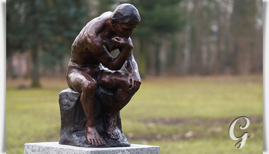 Wertvolle Bronze Figur - Der Denker von Rodin / 61x51x51cm