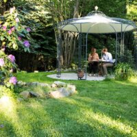 Gartenpavillon aus Holz, Metall & Alu - Gartentraum.de