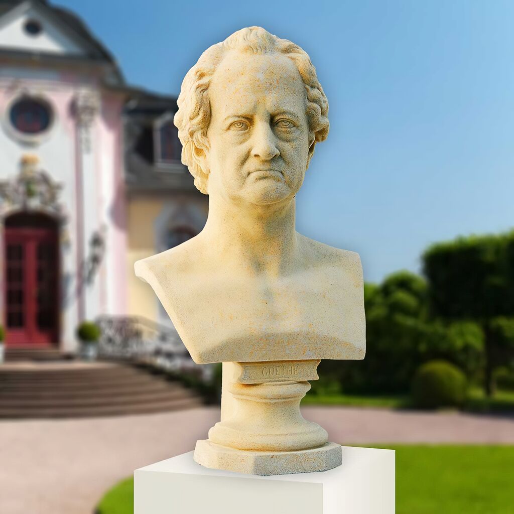 Deko Goethe Büste aus Stein - GOETHE / Portland weiß