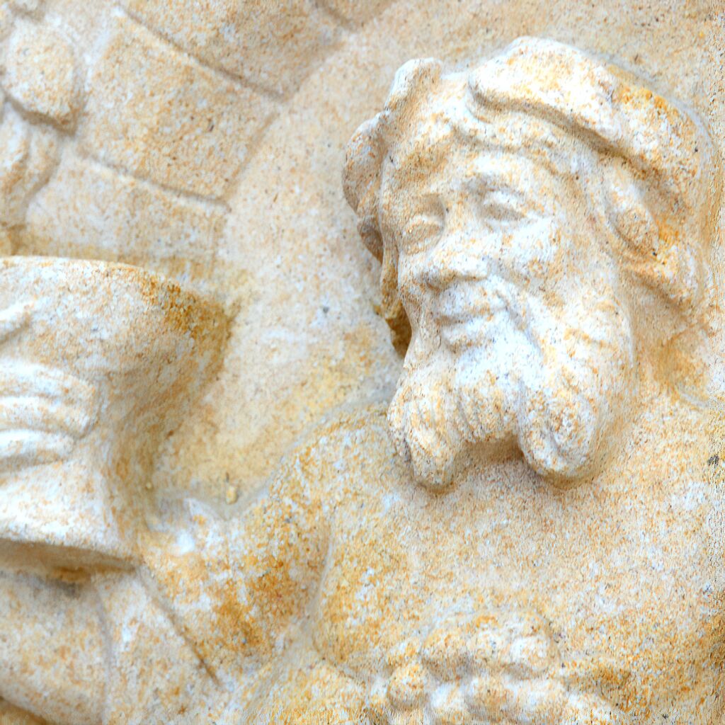 Bacchus Wand Relief aus Stein - Vinoso / Antikgrau